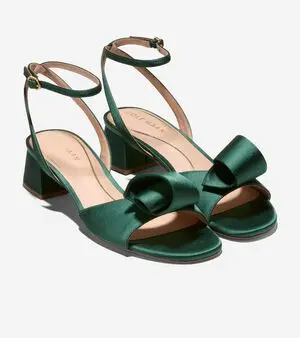 Cole Haan Florette Block Heel Sandals - Rainforest Satin