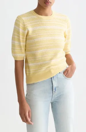 Scotch & Soda Stripe Puff Sleeve Sweater