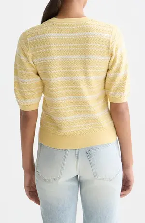 Scotch & Soda Stripe Puff Sleeve Sweater