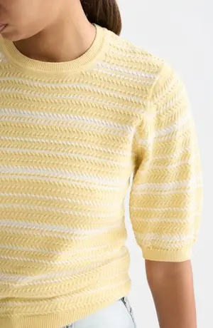Scotch & Soda Stripe Puff Sleeve Sweater