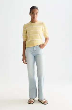 Scotch & Soda Stripe Puff Sleeve Sweater
