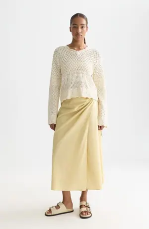 Scotch & Soda Linen Blend Wrap Maxi Skirt