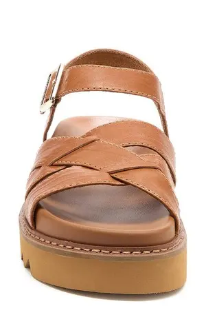 KELSI DAGGER BROOKLYN Kova Platform Sandal - Cookie Dough