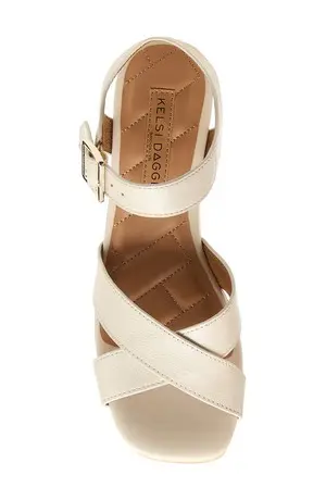KELSI DAGGER BROOKLYN Riv Crossover Strap Sandal - Salt