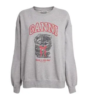 GANNI Organic Cotton Margot Kitty Sweatshirt