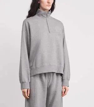GANNI Organic Cotton Half-zip Sweatshirt