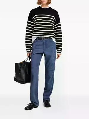 Proenza Schouler White Label Striped Cropped Sweater
