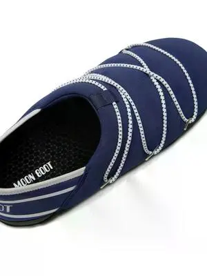 Moon Boot Logo-band Flat Slippers - Blue