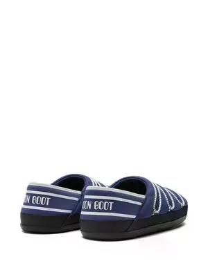 Moon Boot Logo-band Flat Slippers - Blue