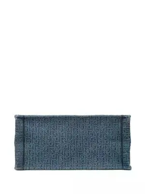 Dior 2019 Medium Oblique Denim Book Tote Bag - Blue