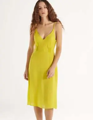 Araks Cadel Washed Silk Georgette Slip - Yellow