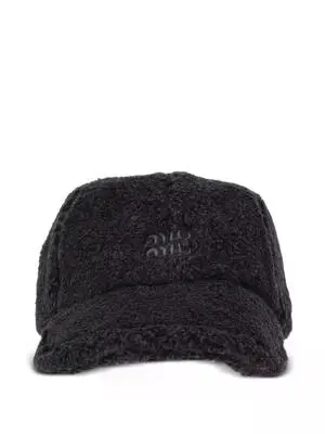 Miu Miu Fleece Baseball Cap - Black