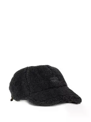 Miu Miu Fleece Baseball Cap - Black