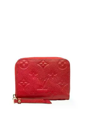 LOUIS VUITTON 2015 Monogram Empreinte Zippy Purse Coin Pouch - Red