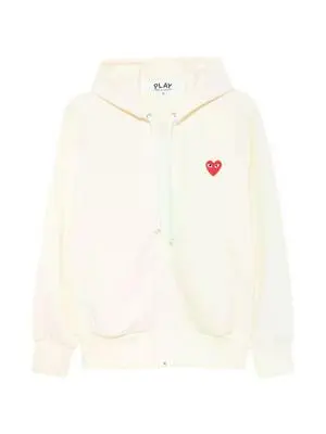 Play Comme Des Garcon Emblem Zip-up Hoodie - Neutrals