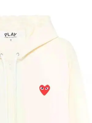 Play Comme Des Garcon Emblem Zip-up Hoodie - Neutrals