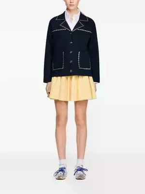 Sandro Stud-embellished Cardigan - Blue