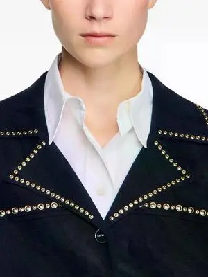 Sandro Stud-embellished Cardigan - Blue