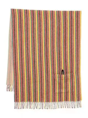 BODE Striped Merino Scarf - Yellow