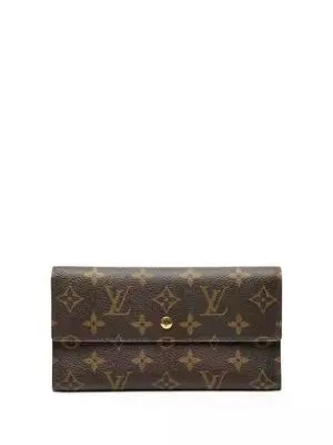 LOUIS VUITTON 2002 Monogram Porte Tresor International Long Wallets - Brown
