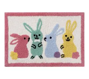 HALLMARK Multicolor Easter Bunny Bffs Cotton Ri Ch Bath Rug - One-color