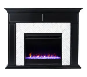 SEI FURNITURE Sei Torlington Color Changing Marble Tiled Fire Place - One-color