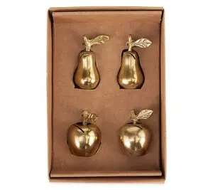 DESIGN IMPORTS Set/4 Apple Pear Placecard Holde Rs - One-color