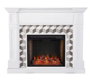 SEI FURNITURE Sei Darvingmore Criss Cross Fireplace With Marb Le Surround - One-color
