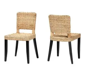 BALI & PARI Dermot Wood And Rattan Dining Chair Set Of 2 - One-color
