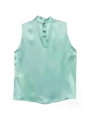 Eleventy Draped Mock-neck Blouse