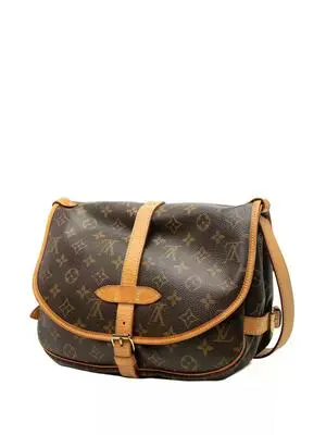 LOUIS VUITTON 2004 Monogram Saumur 30 Crossbody Bag - Brown