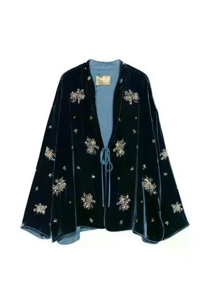 Momoni Embellished Front-tie Blouse