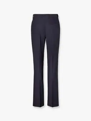 Fendi Wool Tonal Stitching Trousers - Blue