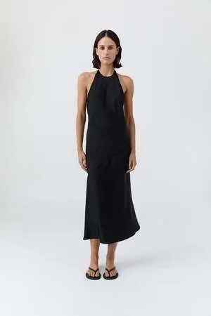 ST AGNI Silk Twill Halter Dress
