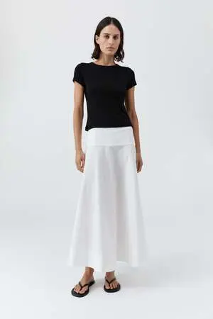 ST AGNI Cotton Blend Circle Hem Maxi Skirt