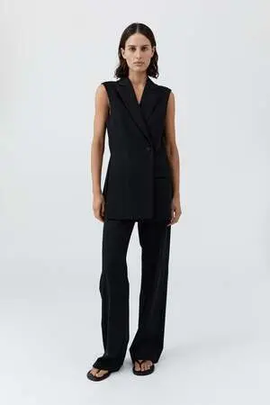 ST AGNI Wool Sleeveless Split Blazer