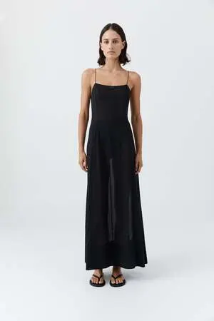 ST AGNI Sheer Silk Slip Dress