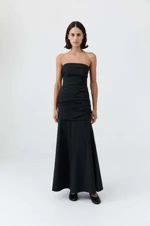 Black Tie Strapless Maxi Dresses