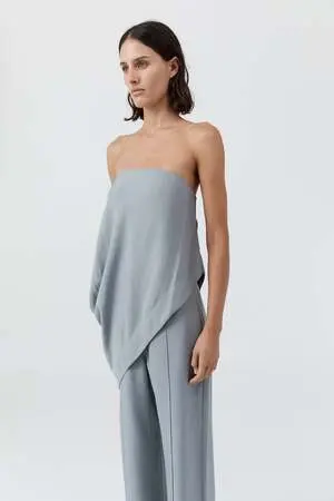 ST AGNI Strapless Asymmetric Draped Top
