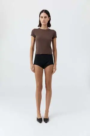 ST. AGNI Wool Tailored Mini Short - Black