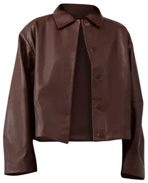 ST. AGNI Cocoon Leather Jacket - Rum