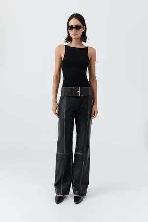 ST AGNI Brushed Leather Pants