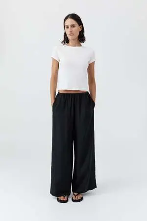 ST AGNI Silk Grid Relaxed Pants