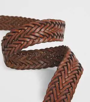 Polo Ralph Lauren Braided Leather Belt - Ivory