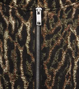 GANNI Metallic Leopard Jacquard Mini Dress