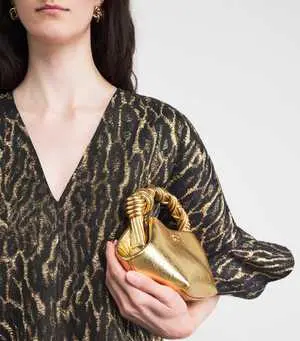 GANNI Metallic Leopard Jacquard Mini Dress