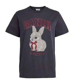 Ganni Bow Detail T-shirts For Women