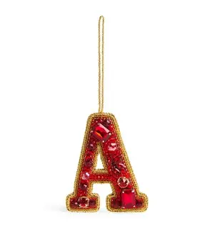 TINKER TAILOR Embellished A Tree Decoration - Red