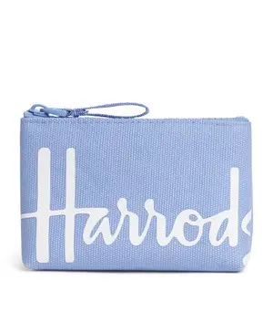 Harrods Cotton Logo Coin Purse - Blue