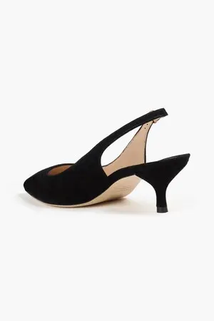 STUART WEITZMAN Leigh 50 Suede Slingback Pumps - Black